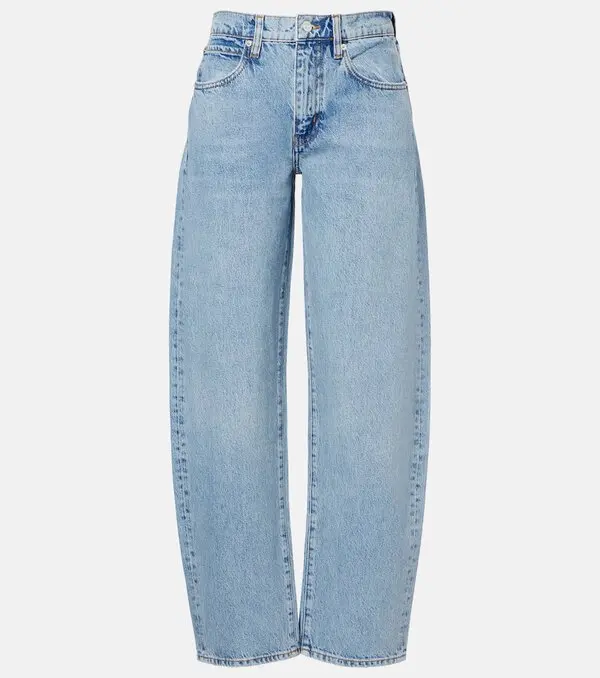 FRAME Low Slung Mid-rise Barrel-leg Jeans - Blue