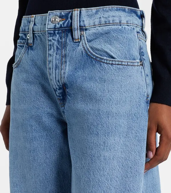 FRAME Low Slung Mid-rise Barrel-leg Jeans - Blue
