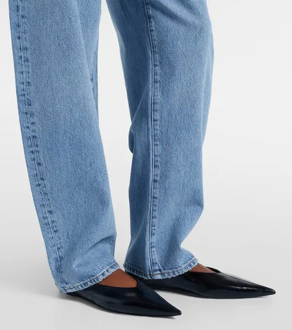 FRAME Low Slung Mid-rise Barrel-leg Jeans - Blue