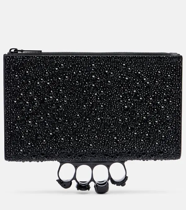 Alexander McQueen Knuckle Studded Leather Pouch