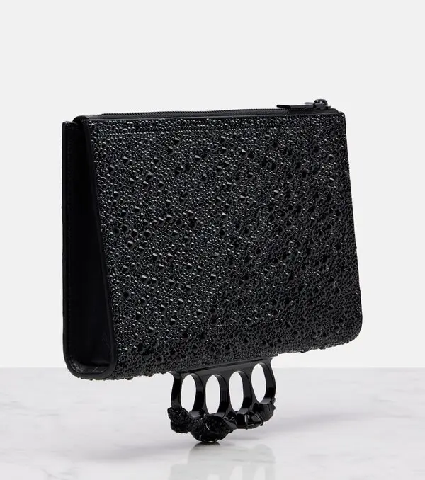 Alexander McQueen Knuckle Studded Leather Pouch