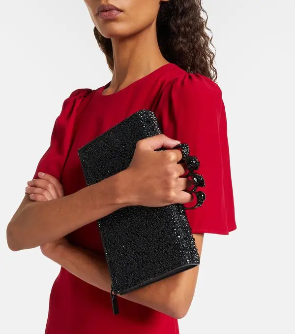 Alexander McQueen Knuckle Studded Leather Pouch