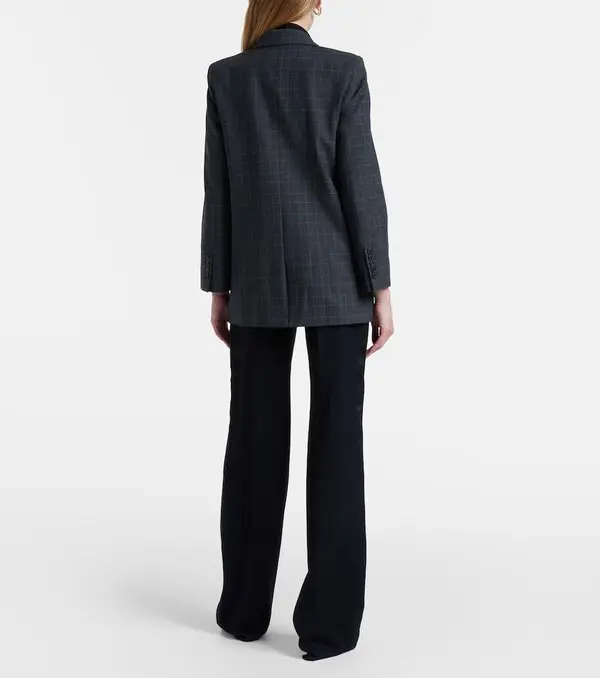 NILI LOTAN Diane Checked Wool-blend Blazer