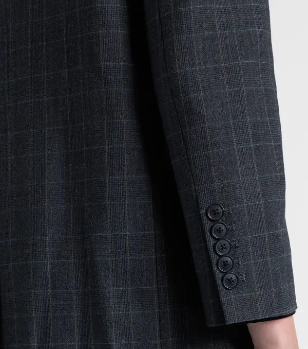 NILI LOTAN Diane Checked Wool-blend Blazer