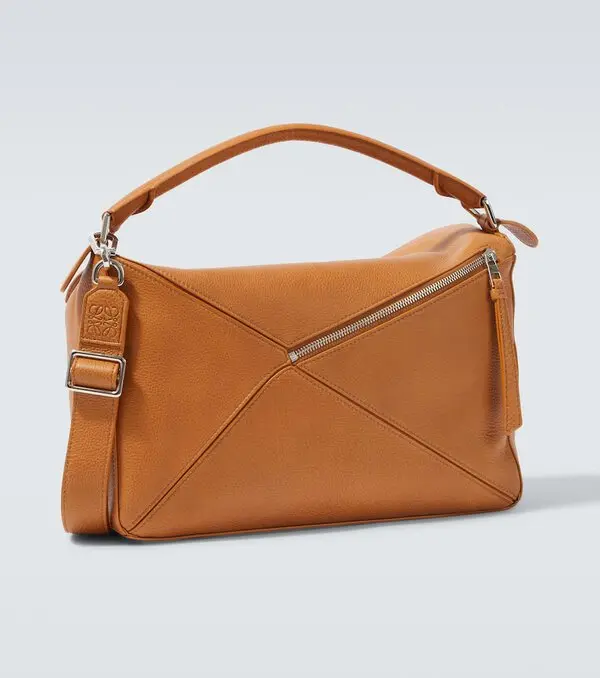 Loewe Puzzle Large Leather Shoulder Bag - Beige
