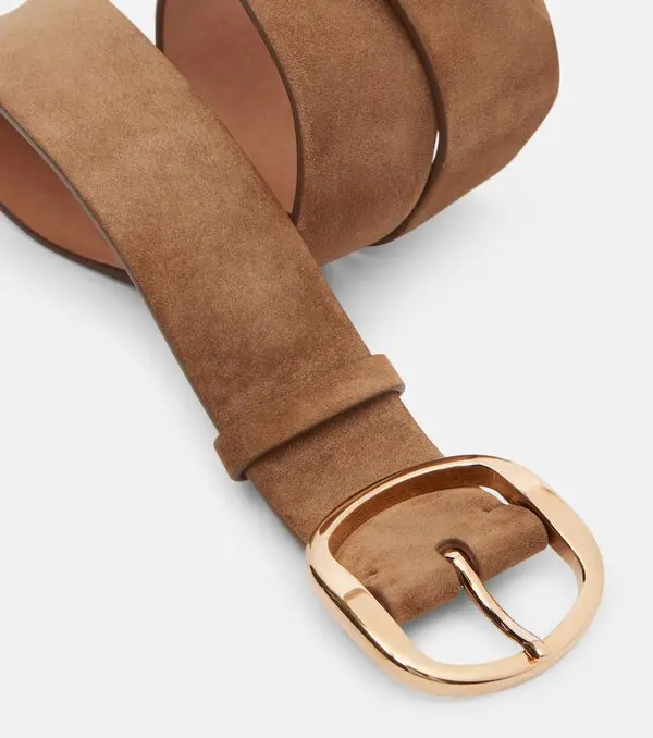 Gabriela Hearst Elster Suede Belt - Beige