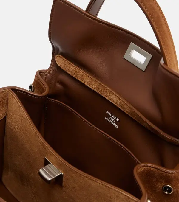Balenciaga Rodeo Mini Suede Tote Bag - Brown