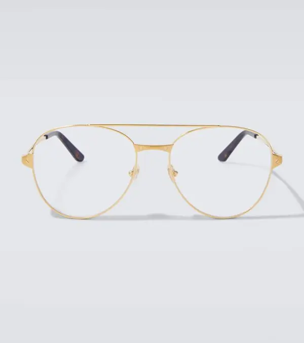 CARTIER Santos De Aviator Glasses - Gold