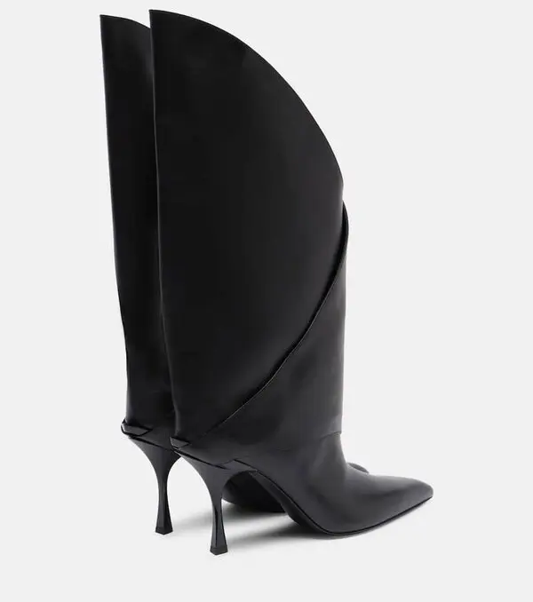 Balmain Twist 95 Leather Knee-high Boots