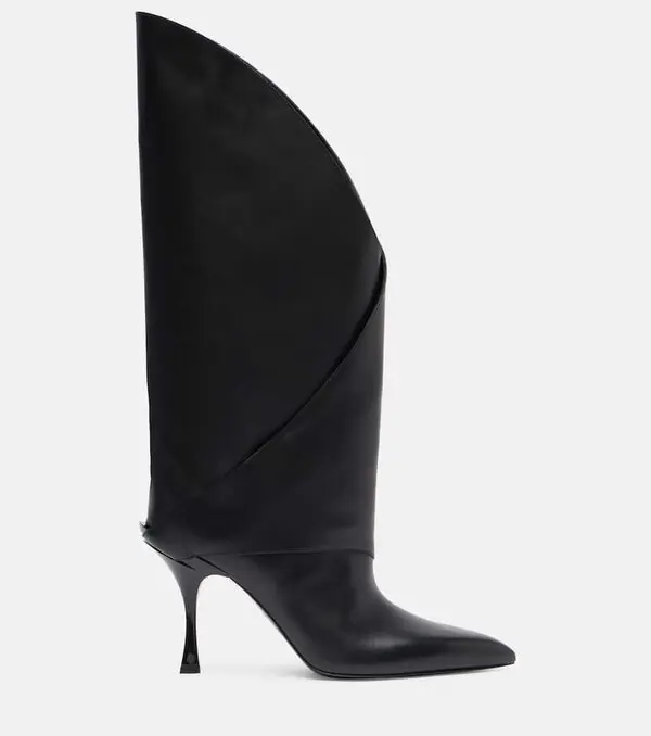 Balmain Twist 95 Leather Knee-high Boots