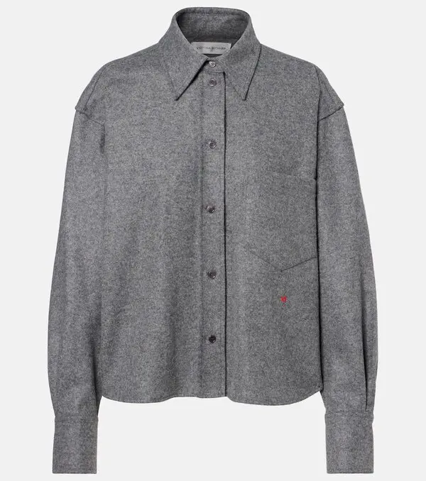 Victoria Beckham Wool And Cashmere Shirt - Grey