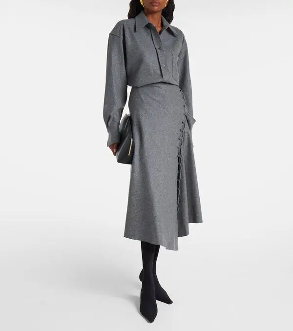 Victoria Beckham Wool And Cashmere Shirt - Grey