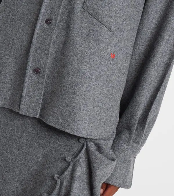 Victoria Beckham Wool And Cashmere Shirt - Grey