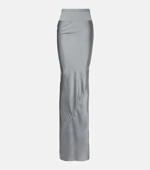 Rick Owens Coda Satin Maxi Skirt - Blue