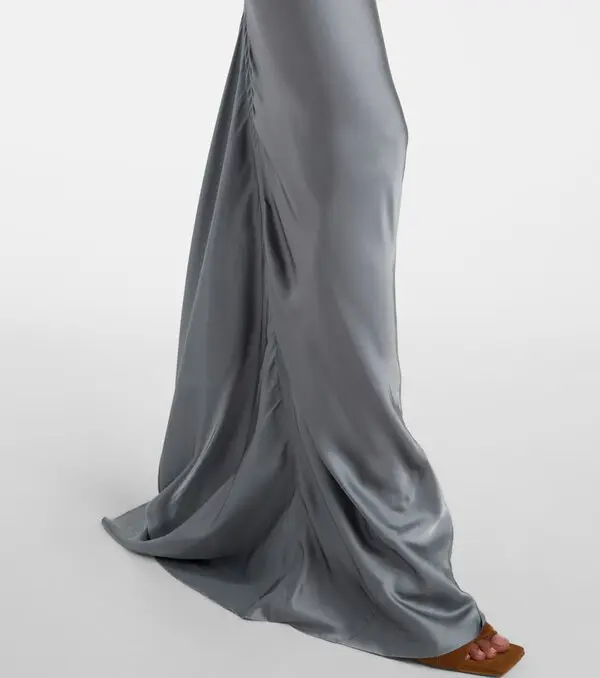 Rick Owens Coda Satin Maxi Skirt - Blue
