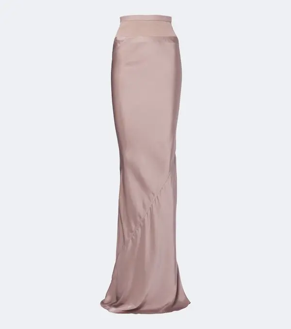 Rick Owens Coda Satin Maxi Skirt - Pink