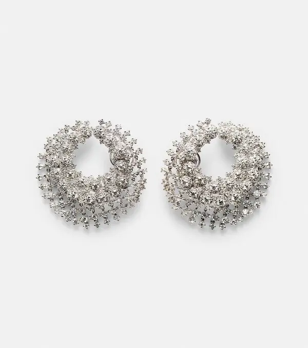Yeprem 18kt White Gold Diamond Earrings - Silver