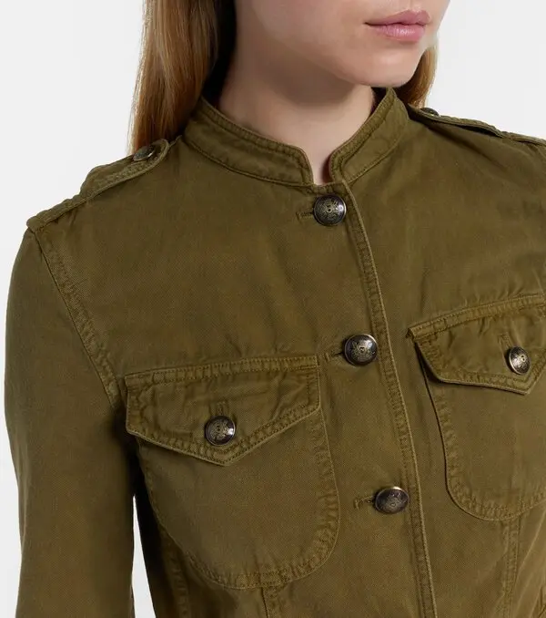 NILI LOTAN Mona Cotton And Linen Jacket - Green