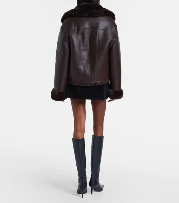 David Koma Reversible Shearling And Leather Jacket