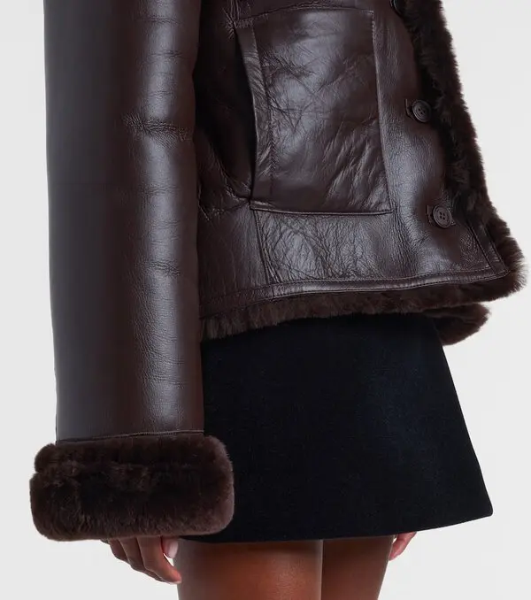 David Koma Reversible Shearling And Leather Jacket