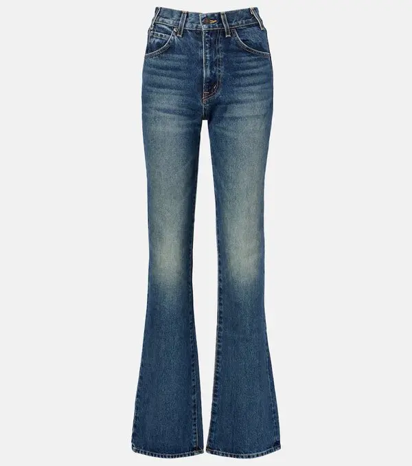 NILI LOTAN Joan Mid-rise Straight Jeans - Blue