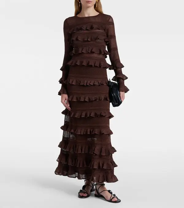 Zimmermann Hypnotic Ruffled Top - Brown
