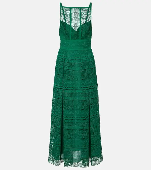 Elie Saab Macramé Midi Dress