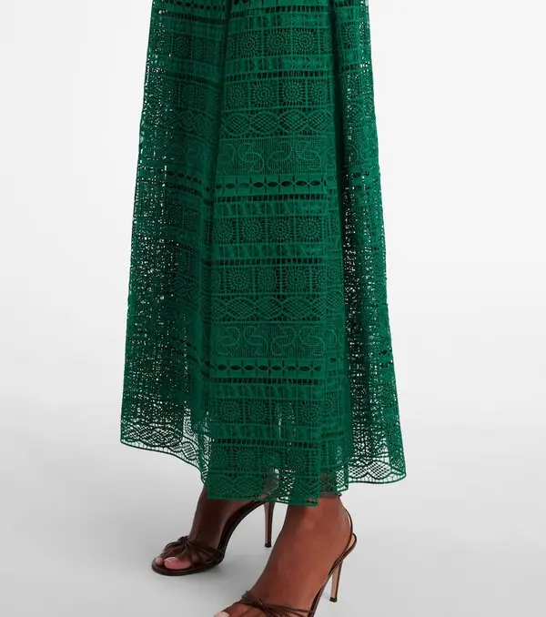 Elie Saab Macramé Midi Dress