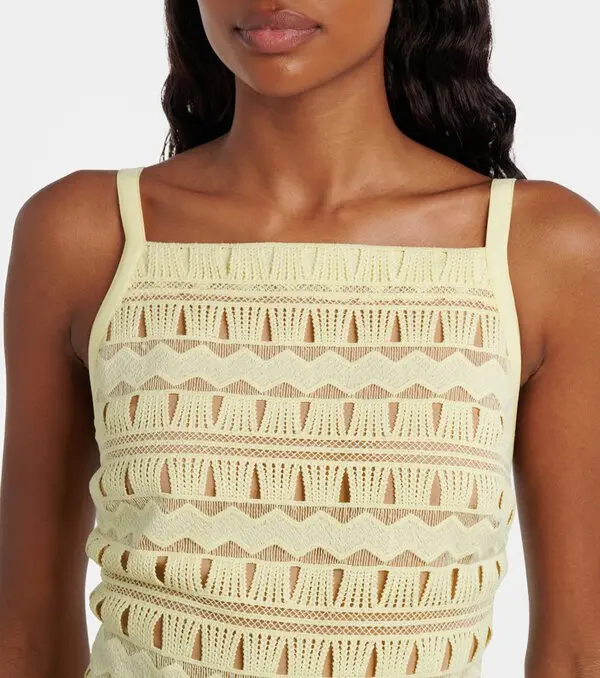 Elie Saab Macramé Midi Dress - Yellow