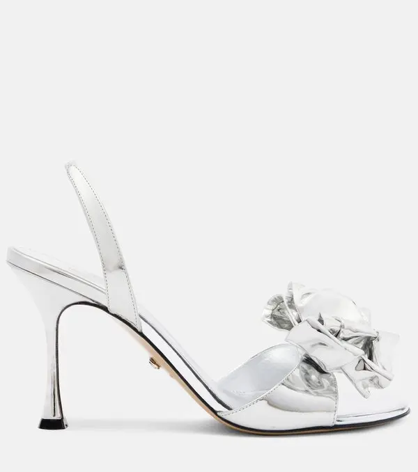 Mach & Mach Le Cadeau 95 Mirrored Leather Sandals
