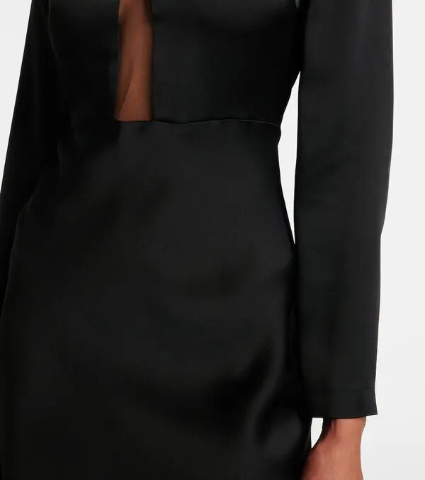 Max Mara Bird Satin Maxi Dress - Black