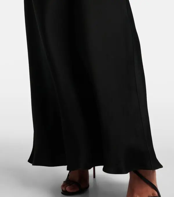 Max Mara Bird Satin Maxi Dress - Black