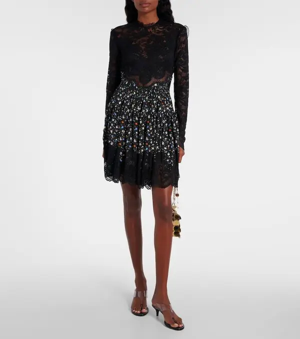Rabanne Floral Lace Mini Dress