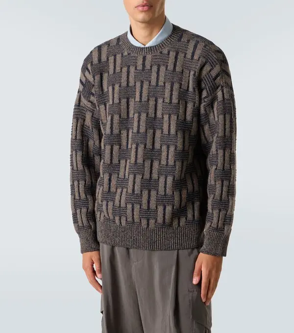 Giorgio Armani Basketweave-knit Camel Hair Sweater
