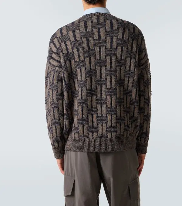 Giorgio Armani Basketweave-knit Camel Hair Sweater