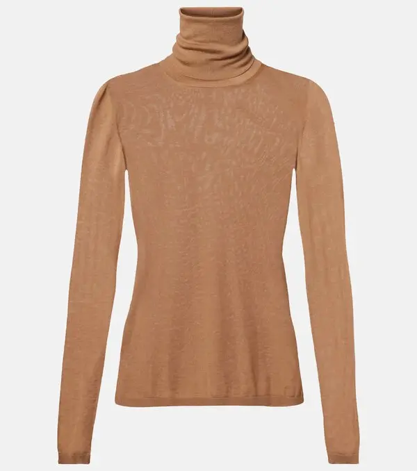 Max Mara Saluto Virgin Wool Turtleneck Sweater - Beige