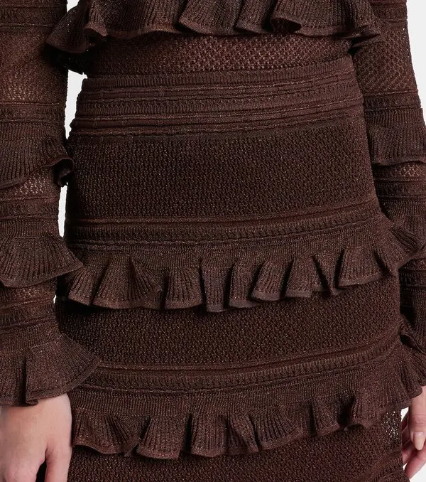 Zimmermann Hypnotic Ruffled Maxi Skirt - Brown