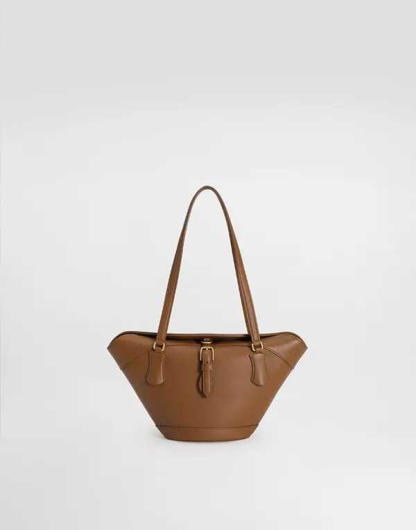 Dolce & Gabbana Capri Coffer Bag In Calfskin - Brown