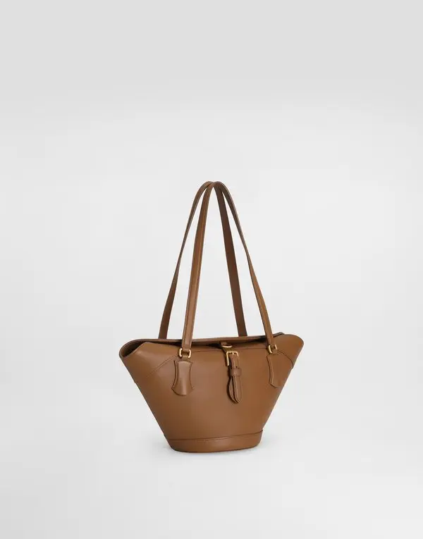 Dolce & Gabbana Capri Coffer Bag In Calfskin - Brown