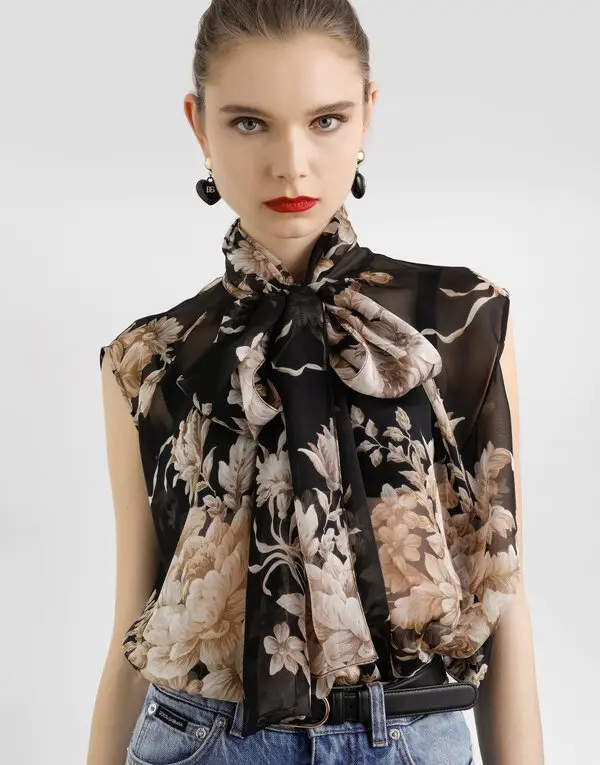 Dolce & Gabbana Rose- Chiffon Shirt - Print