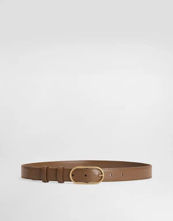 Dolce & Gabbana Palmated Calfskin Belt - Brown