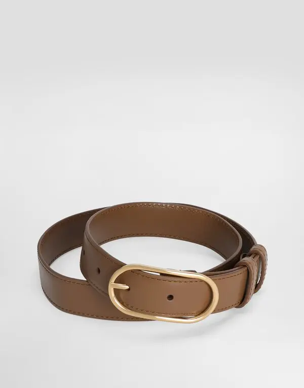 Dolce & Gabbana Palmated Calfskin Belt - Brown
