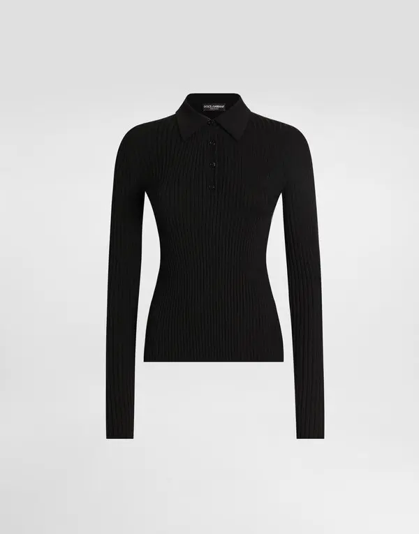 Dolce & Gabbana Ribbed Wool Pullover - Black