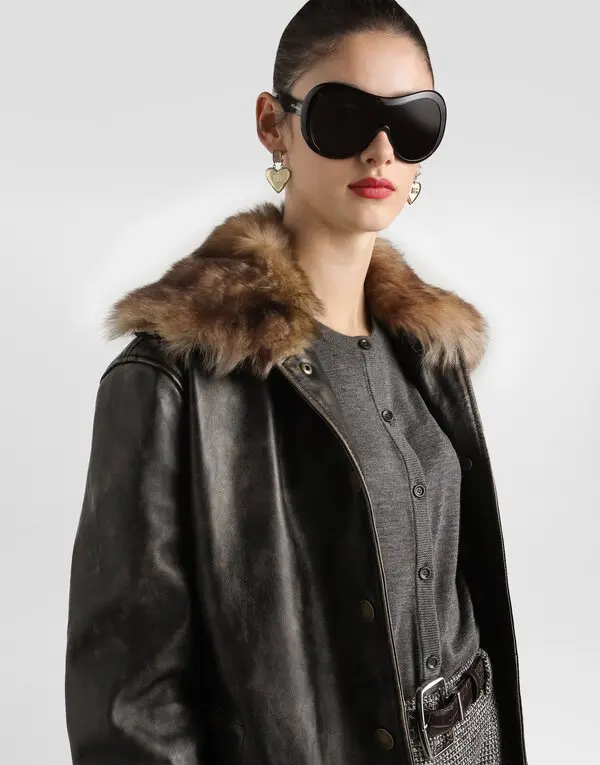 Dolce & Gabbana Nappa Leather Bomber Jacket