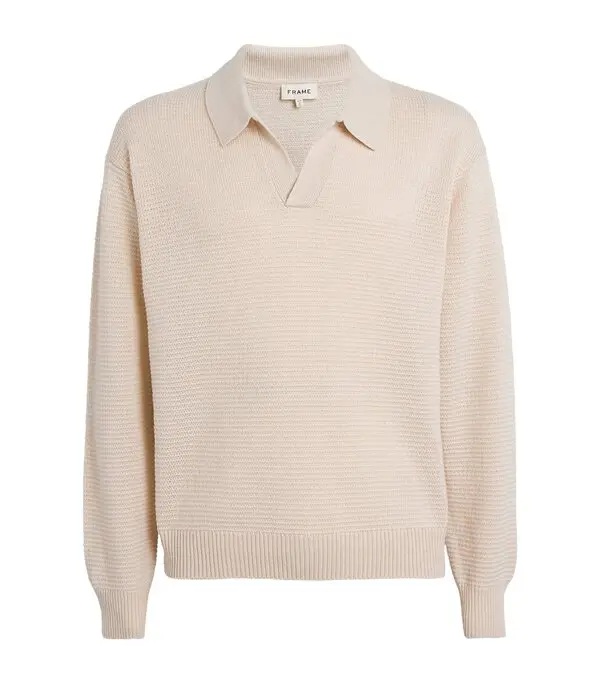 FRAME Wool-silk Open Collar Sweatshirt