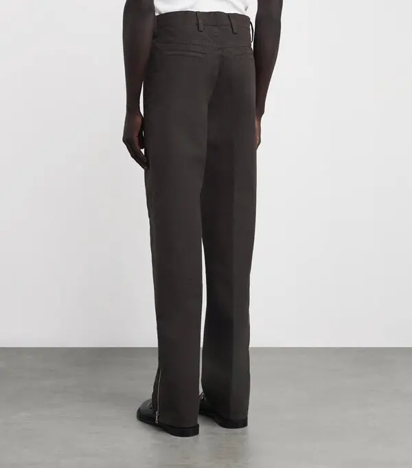 Dries Van Noten Cotton Trousers With Zip Detail