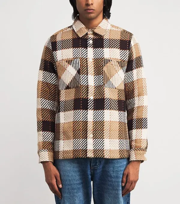 WAX LONDON Cotton-blend Pike Check Whiting Overshirt