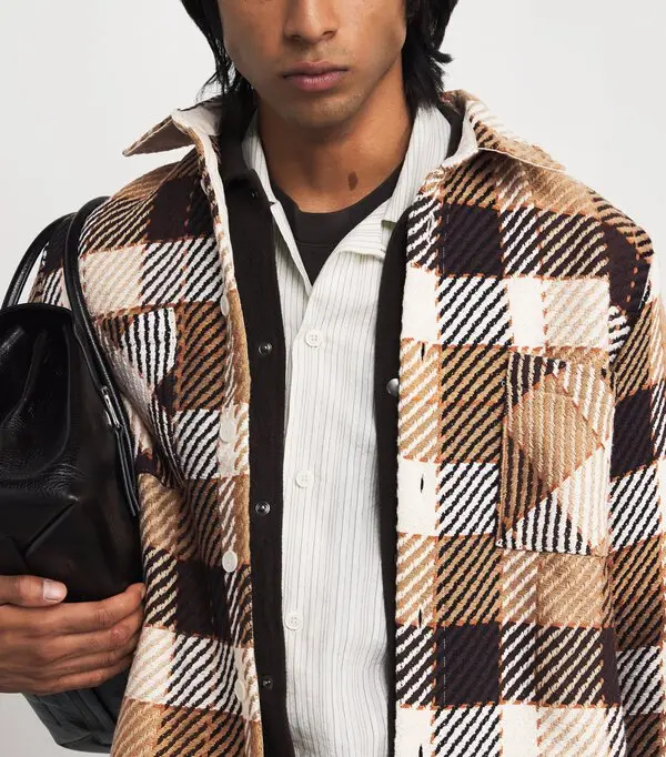 WAX LONDON Cotton-blend Pike Check Whiting Overshirt