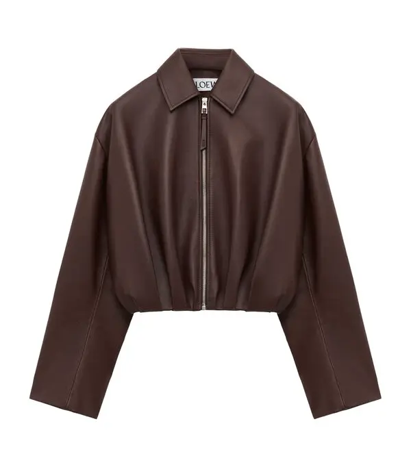 Loewe Lambskin Draped Jacket - Brown