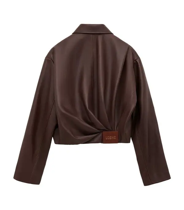 Loewe Lambskin Draped Jacket - Brown